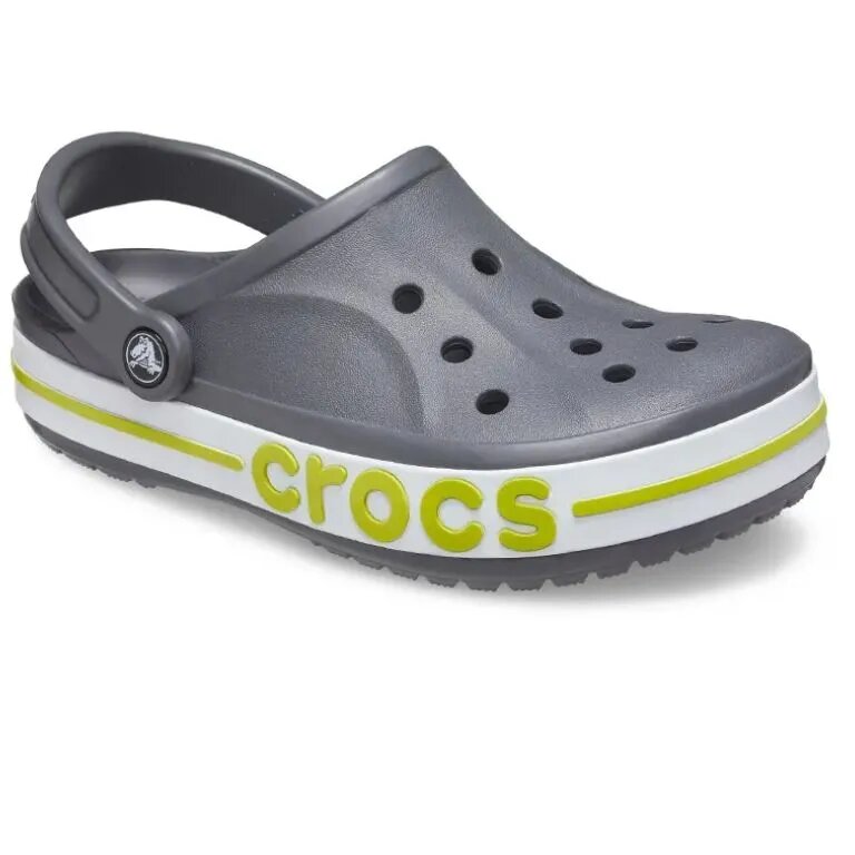 Crocs Сабо черно-серые, зеленый неон M11W13 для мужчин и женщин на лето из резины — фото 1