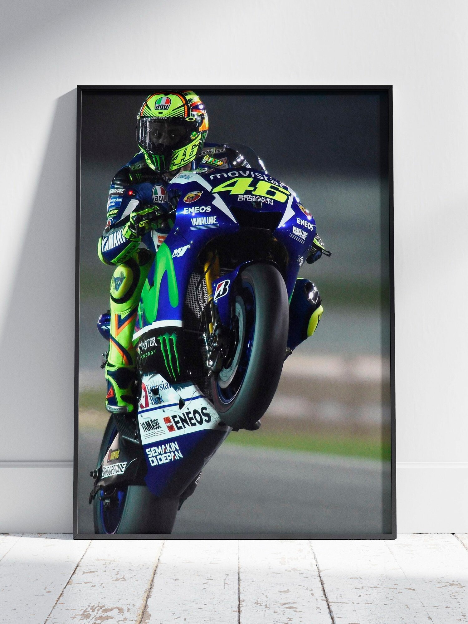 Плакат на стену для интерьера Звёзды Автоспорта - Stars of Motorsport (Валентино Росси - Valentino Rossi 2) - Постер по гонщику формата A4 (21x30 см)