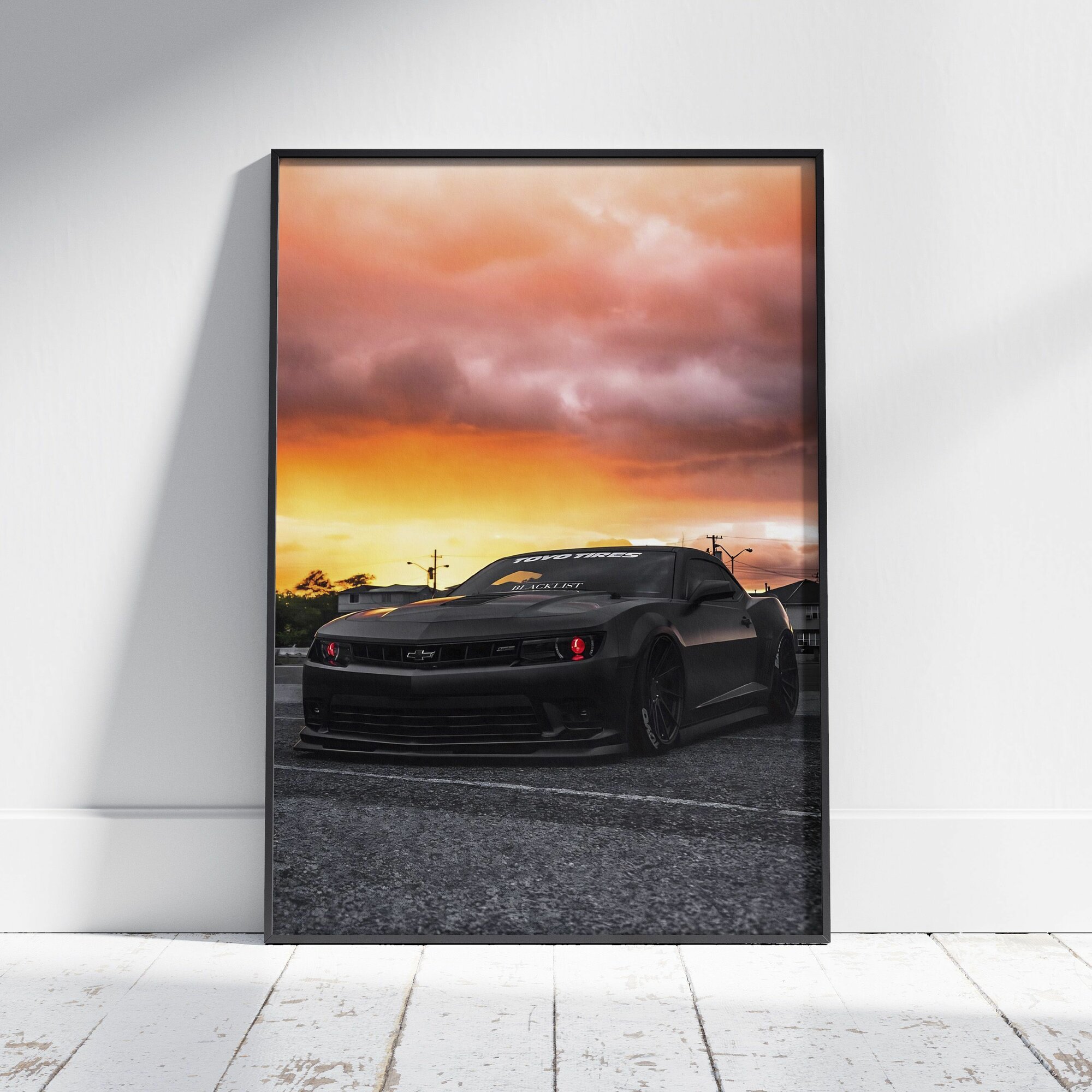 Плакат на стену для интерьера Культовые машины (Chevrolet Camaro 5) - Постер по легендарным и классическим ретро автомобилям формата А4 (21x30 см)