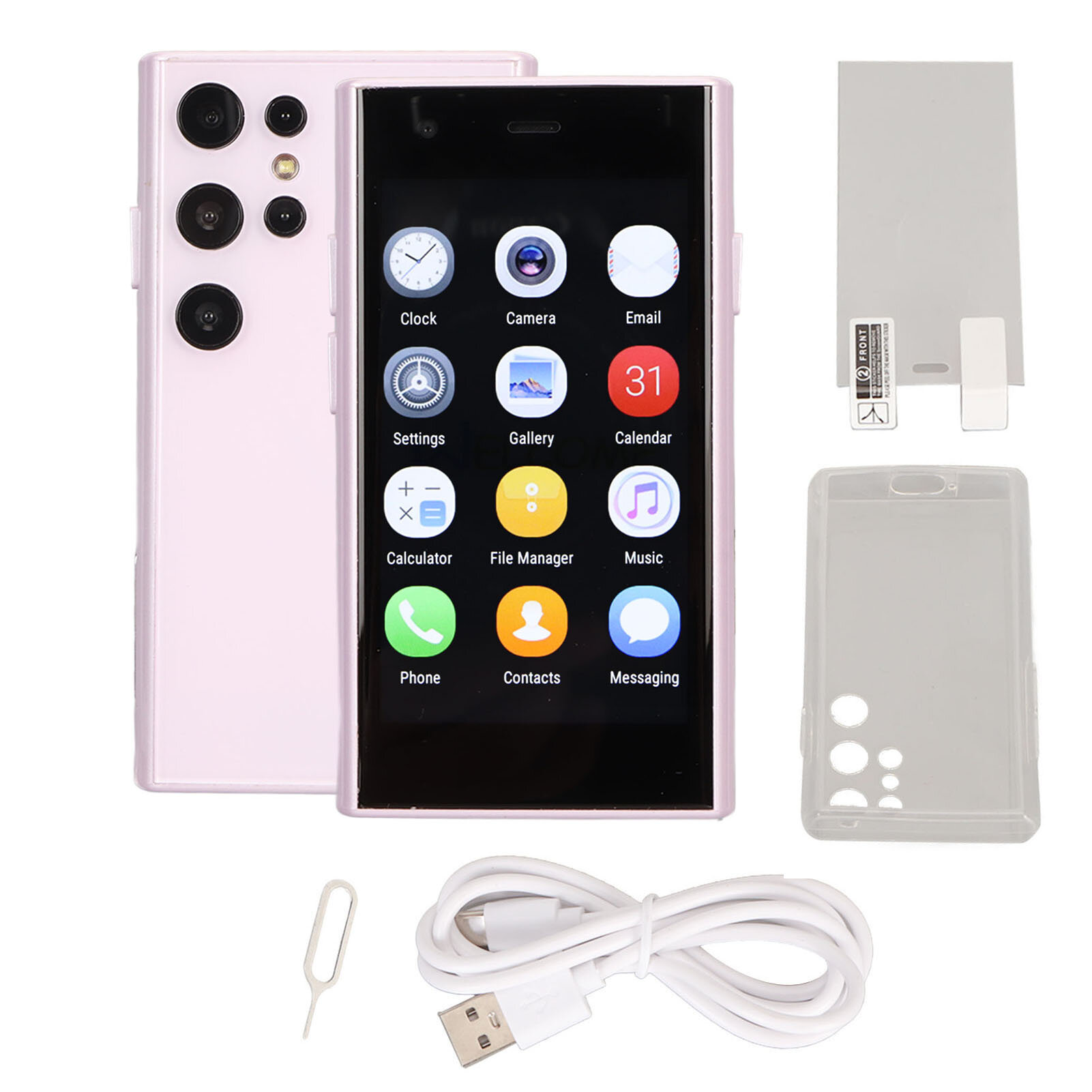SOYES S23 Pro Mini Смартфон: 3.0-дюймовый экран, 3D стекло, ультратонкий корпус, Wi-Fi, 2 ГБ оперативной памяти, 16 ГБ встроенной памяти, фронтальная камера 2 Мп, основная камера 5 Мп, поддержка 3G, к