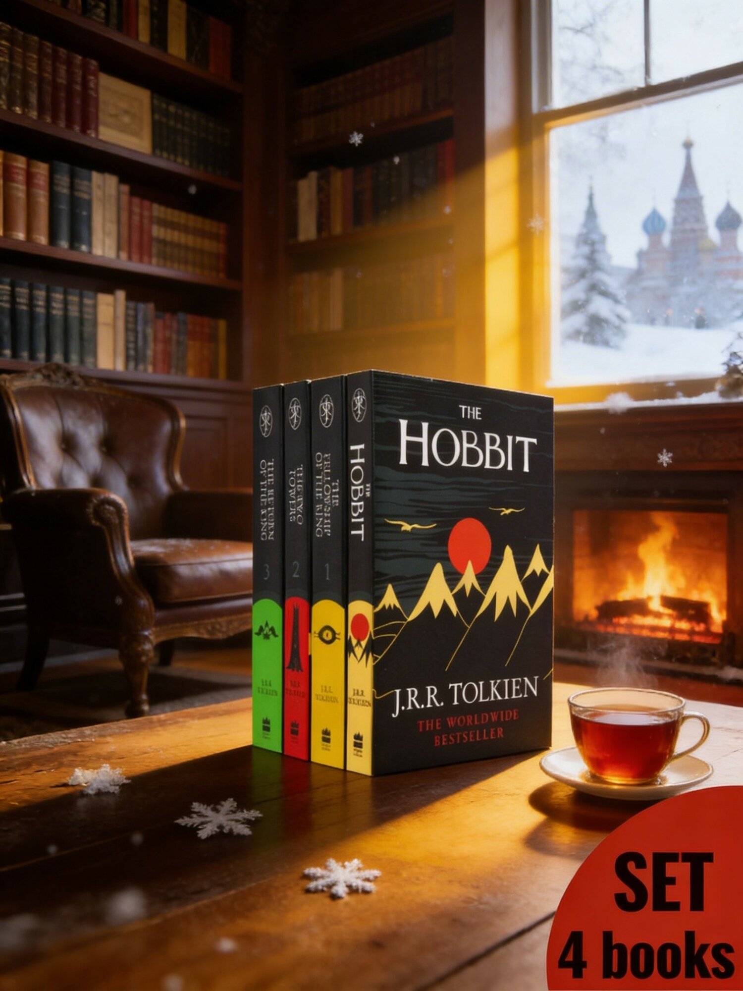 Полная коллекция книг Дж. Р. Р. Толкина на английском языке, Хоббит и трилогия Властелин Колец — набор для поклонников фэнтези и изучающих английский
