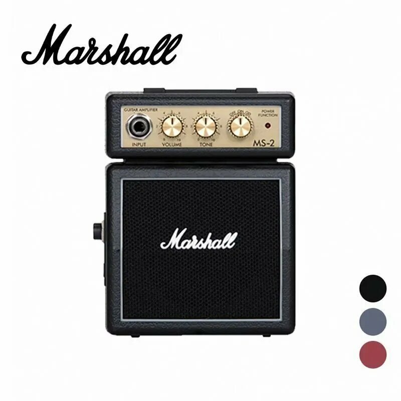 Мини-портативный динамик для электрогитары MARSHALL MS2 поддерживает питание от аккумулятора, черный