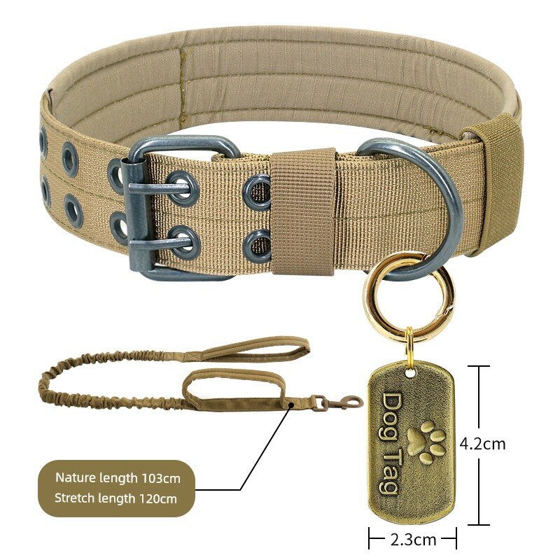 Большой тактический ошейник для собак, лабрадор, золотой ретривер, принадлежности для собак среднего размера, прочный и