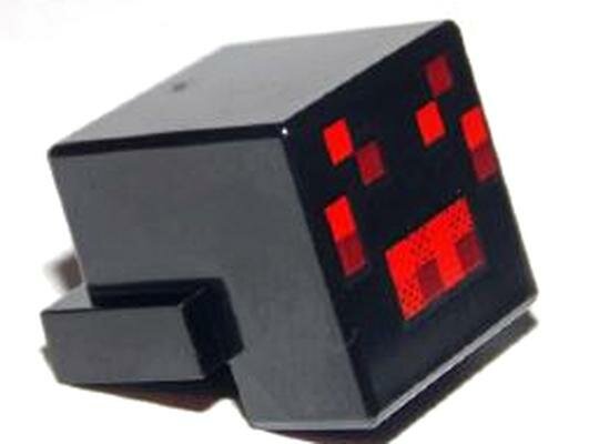 Деталь Lego 19727pb001 Creature Head Pixelated with Red and Dark Red Face Pattern (Minecraft Spider)