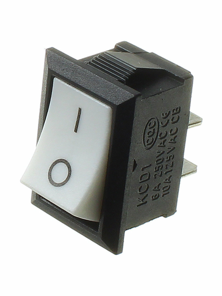 Выключатель 15x20 6А 250В Ruichi KCD1-101-C3-W/2P ON-OFF белый