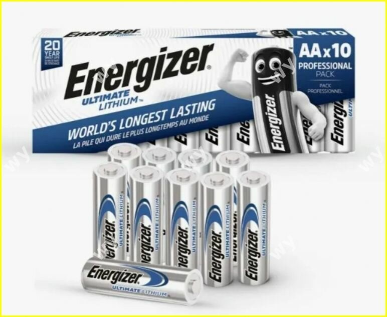 Эксклюзивные литиевые батарейки Energizer Ultimate Lithium AA L91, 10 штук в упаковке