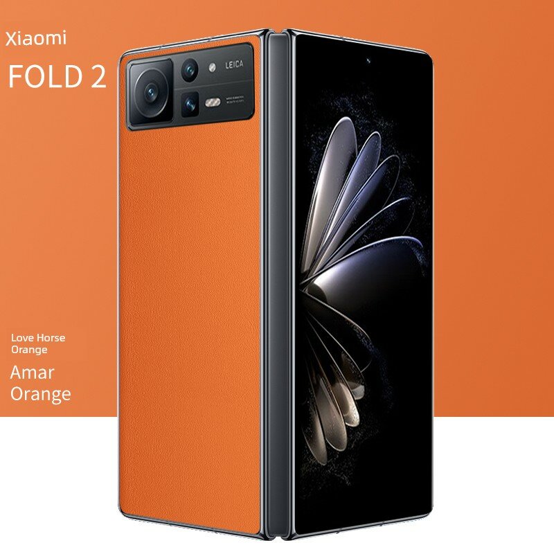 Оригинальная кожаная задняя пленка для Xiaomi MIX FOLD 2, цвет «Конный Оранжевый», 2 листа без отображения логотипа