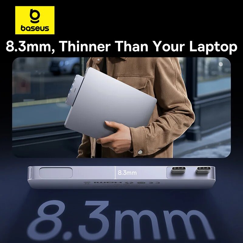 Baseus 6-в-1 USB-C хаб HDMI SD TF — фото 1