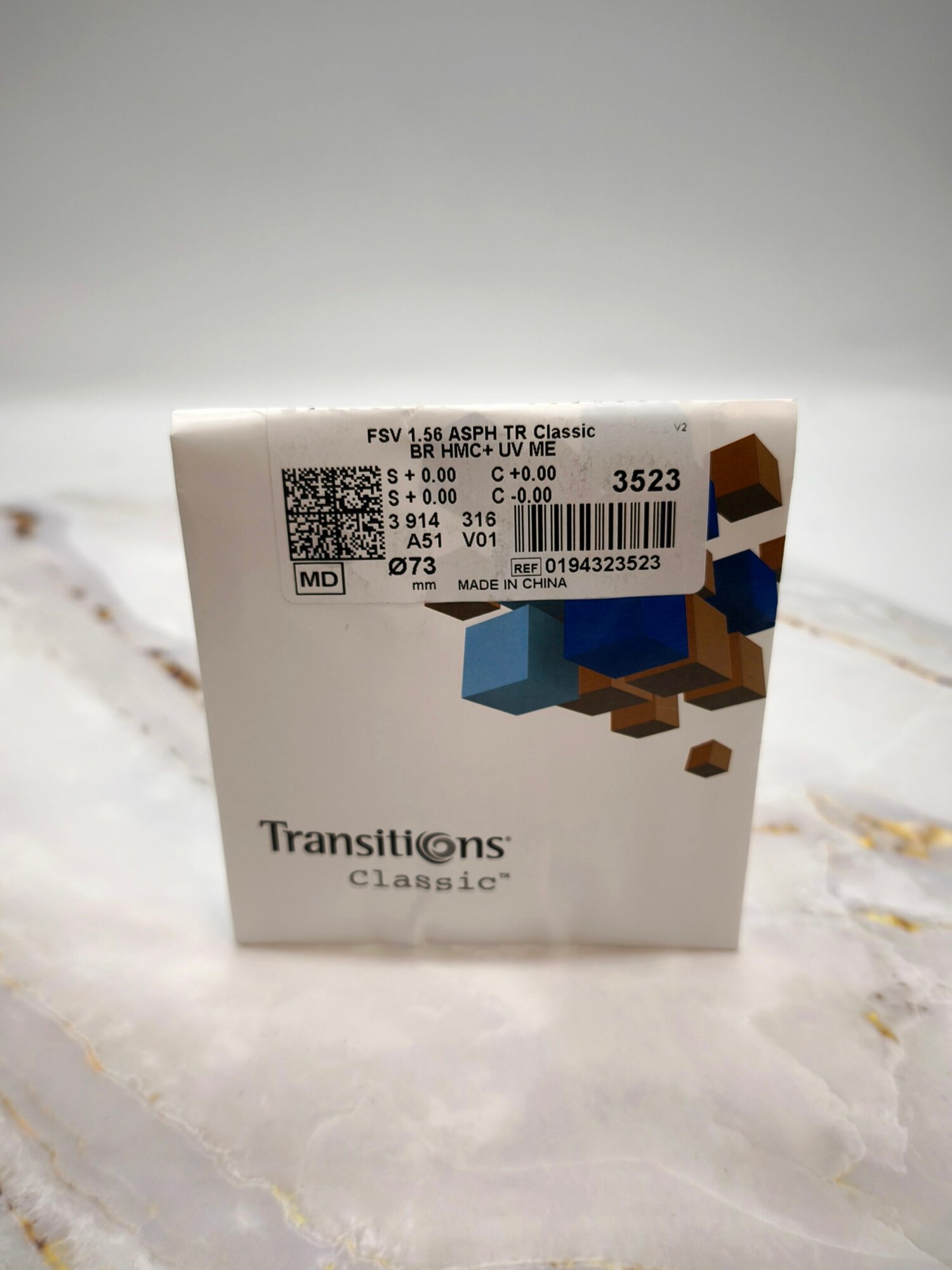Линза Очковая Фотохромная Асферическая Transition Classic Essilor 1.56 Brown( Коричневый) d73 mm