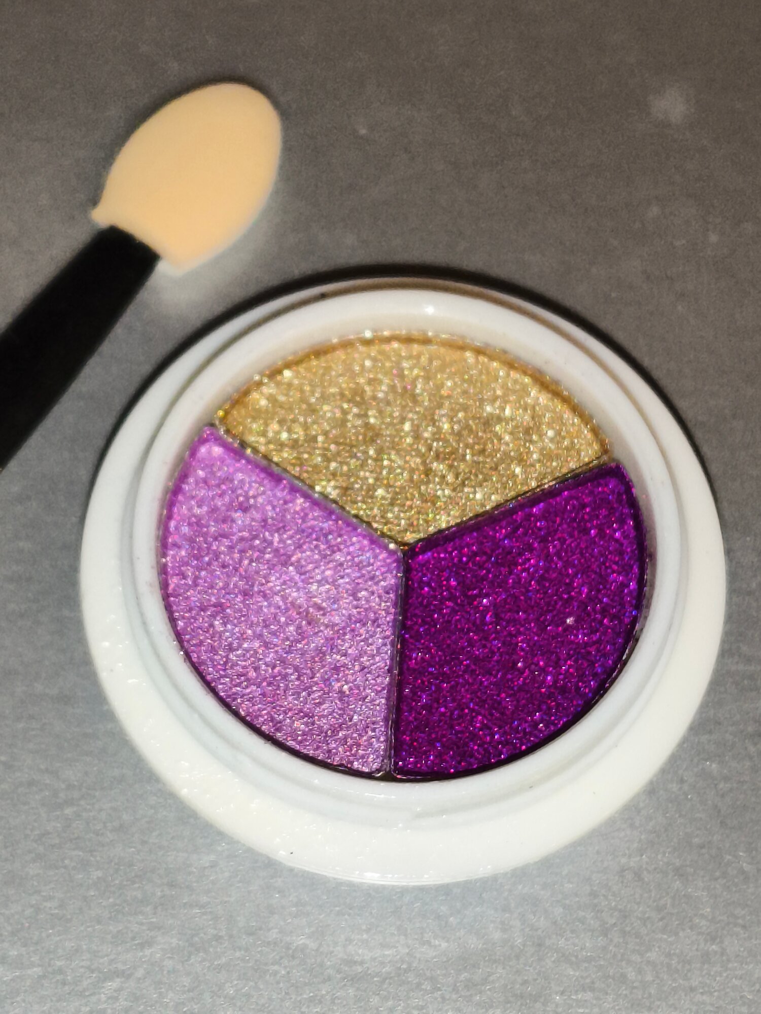 Втирка для декора, спрессованная, зеркальная, с аппликатором, 3 цвета набор