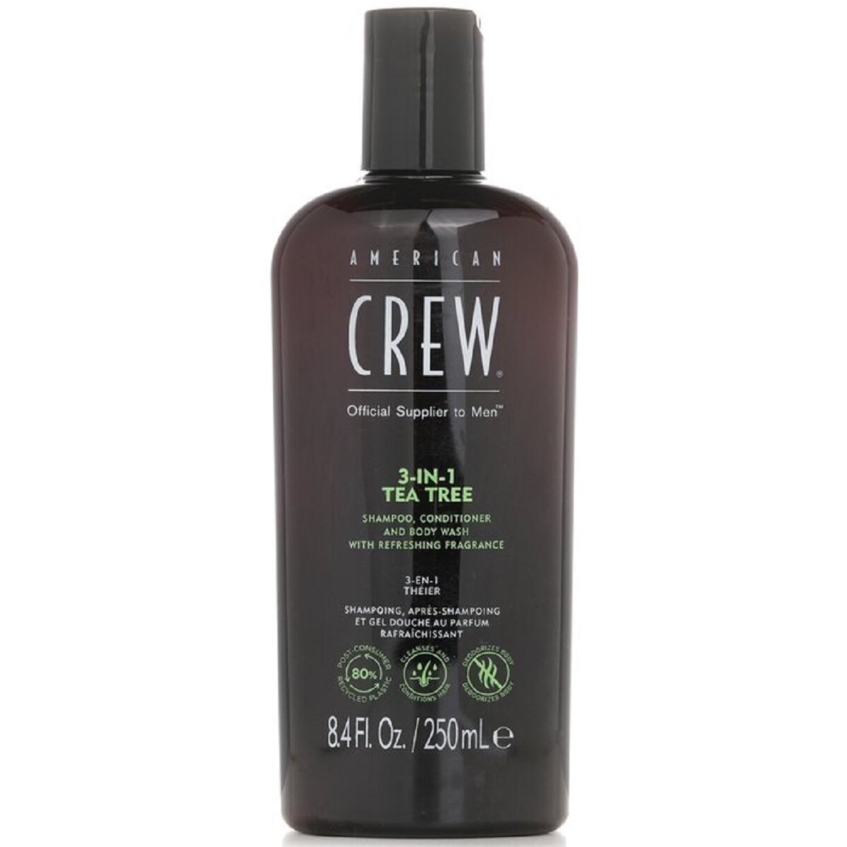 American Crew 3-in-1 TEA TREE - Шампунь, кондиционер и гель для душа с ароматом зеленого чая 250 мл