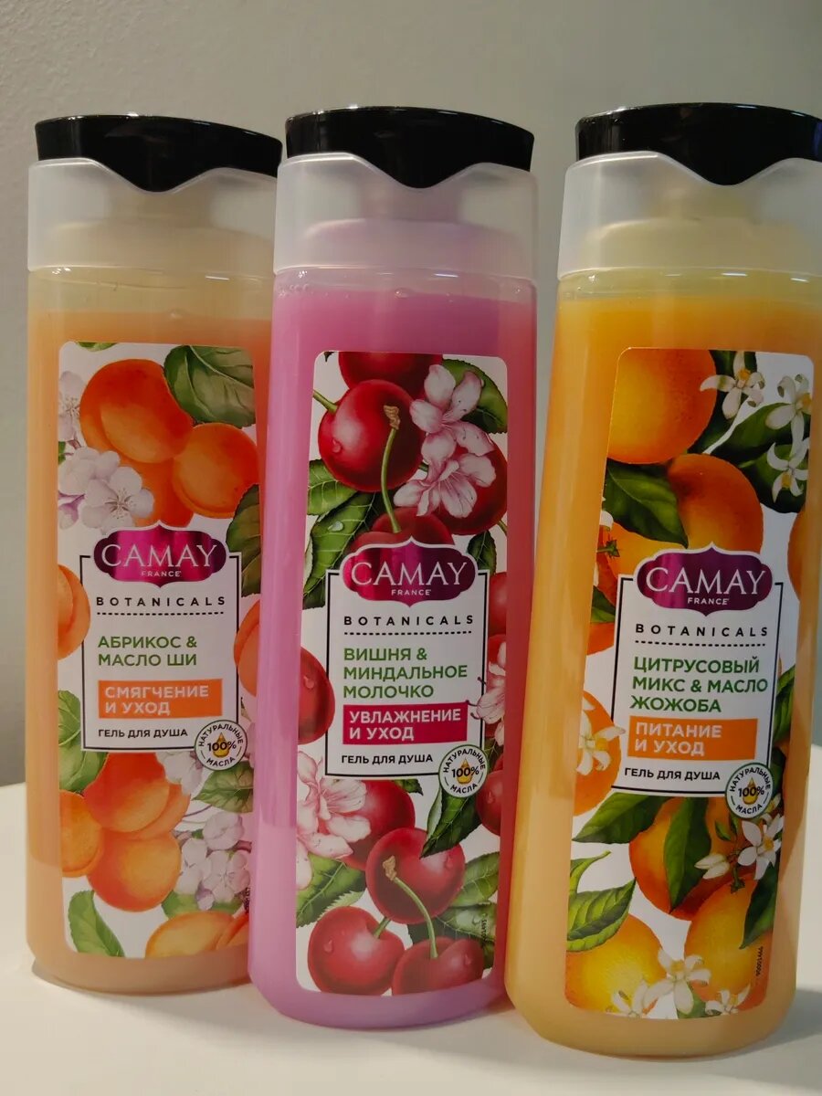 Набор гелей для душа CAMAY Botanicals "Фруктово-цветочные букеты" 3 x 250мл, для всех типов кожи