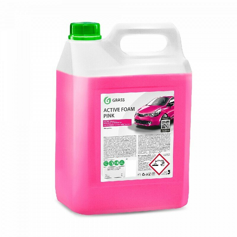 Шампунь для бесконтактной мойки "Active Foam Pink" (Grass) 6 кг Розовая пена