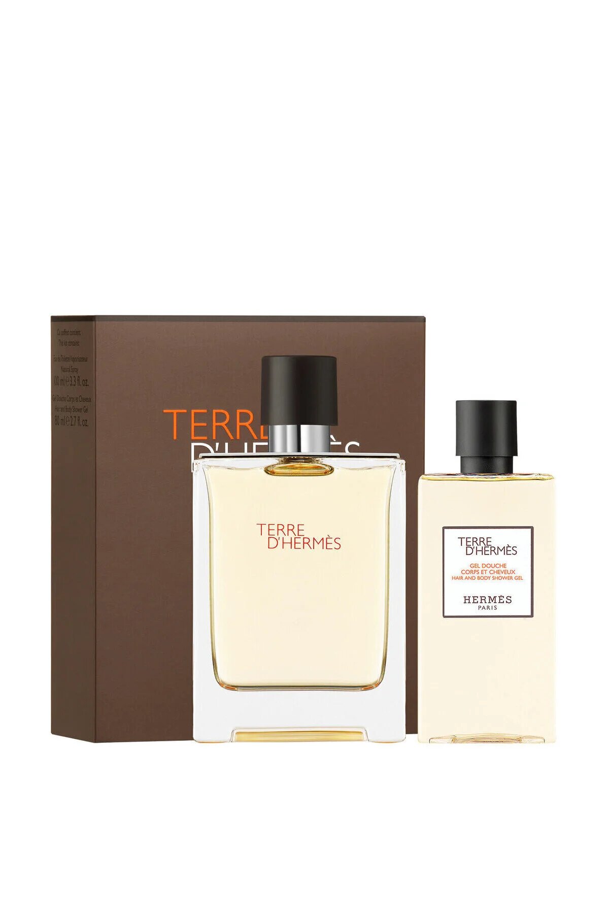 Hermes Terre d Hermes 100 + 80 мл туалетная вода и гель для душа, для мужчин, древесно-пряный аромат