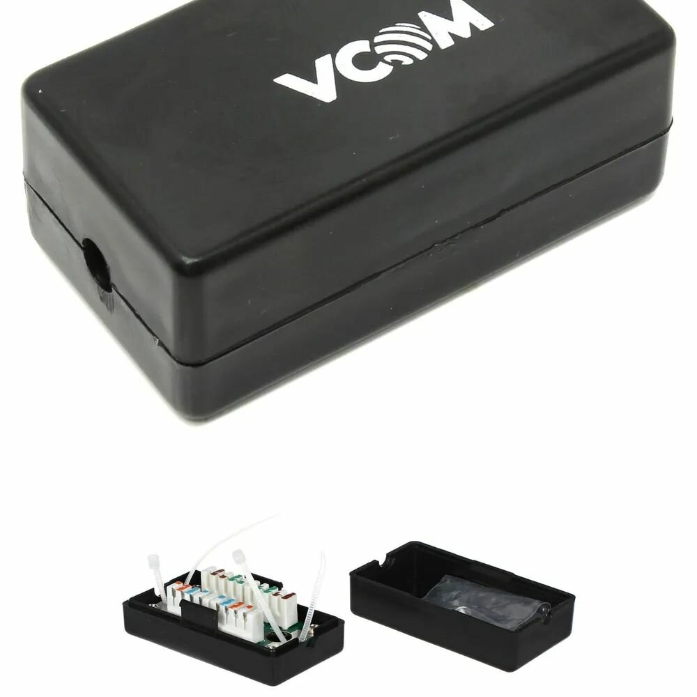 VCOM Соединительный бокс для витой пары UTP cat. 5e, 6 T568A/B, IDC: krone, черный NM211 NM211