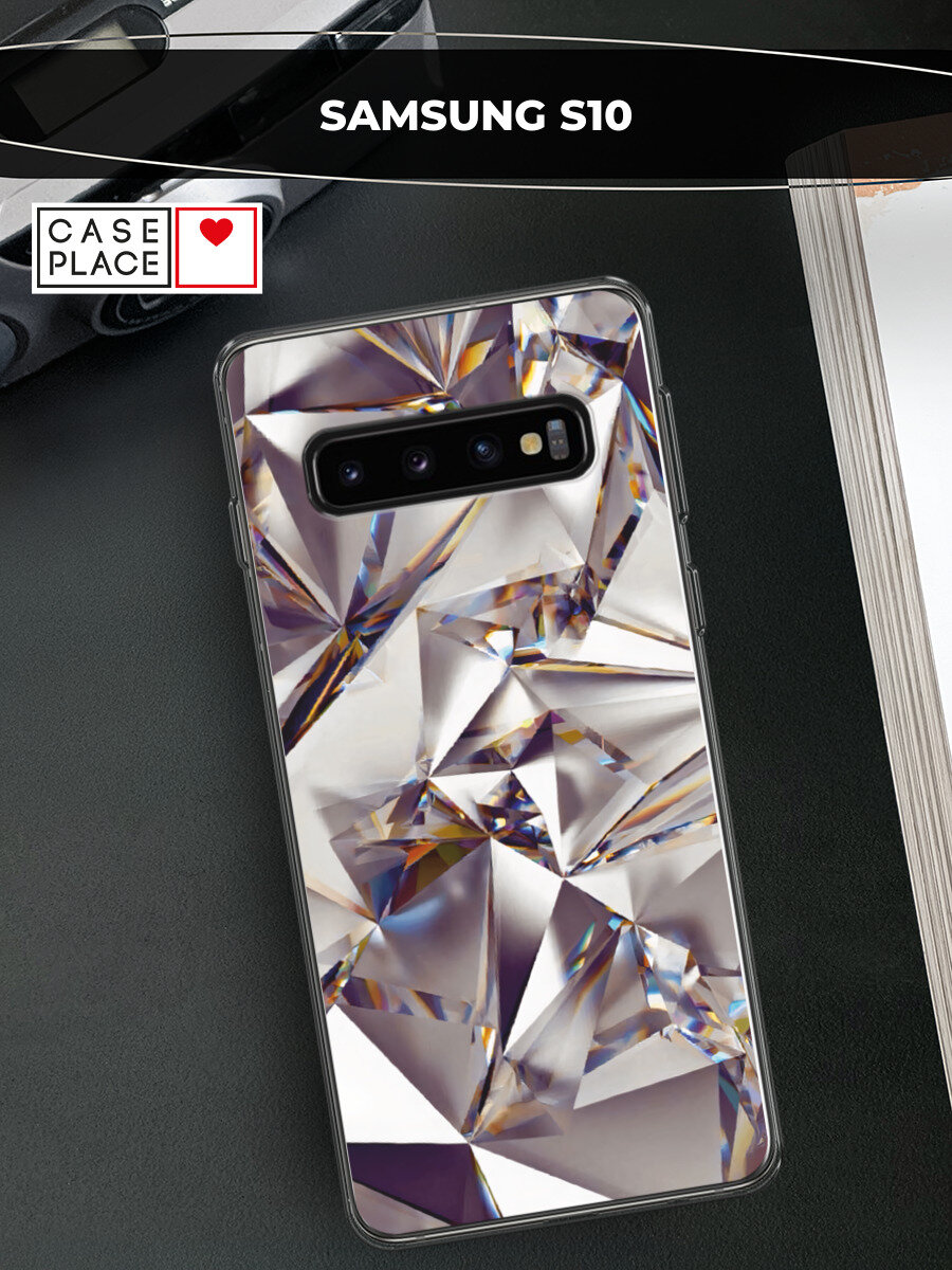 Чехол на Samsung Galaxy S10 / Самсунг Галакси S10 с принтом Бриллианты