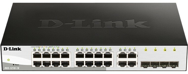 Коммутатор D-Link Управляемый 20 портов DGS-1210-16/G2A