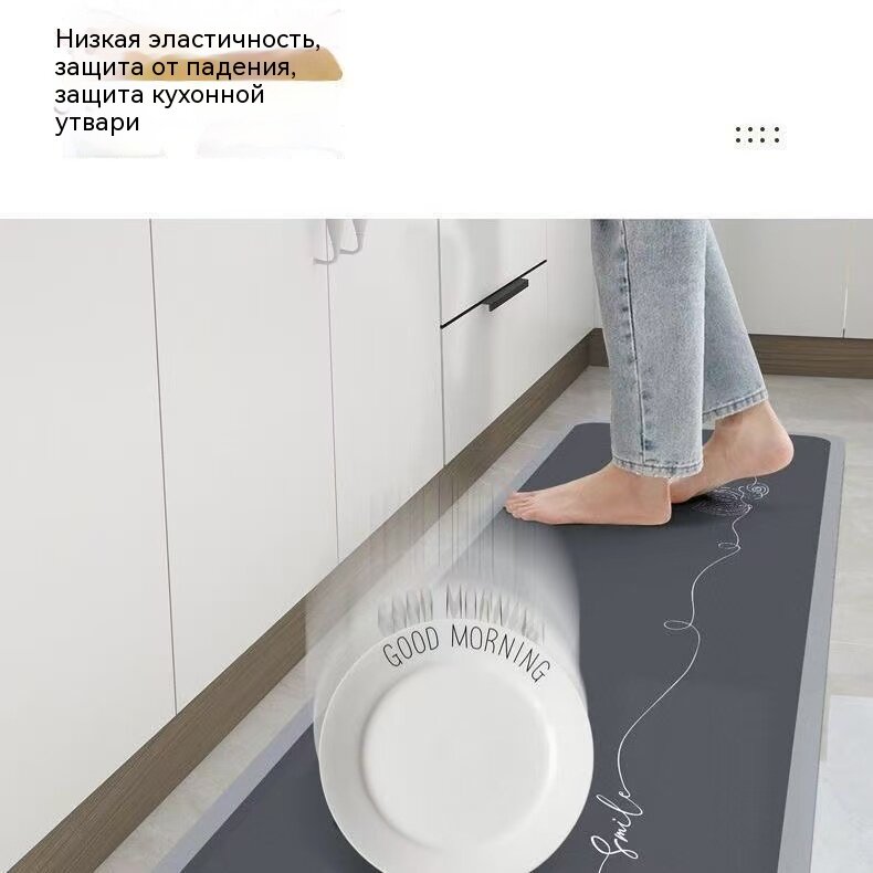 Кухонная дорожка 40×120 см, диатомит, антискользящая, водоотталкивающая, винтажный узор — фото 1