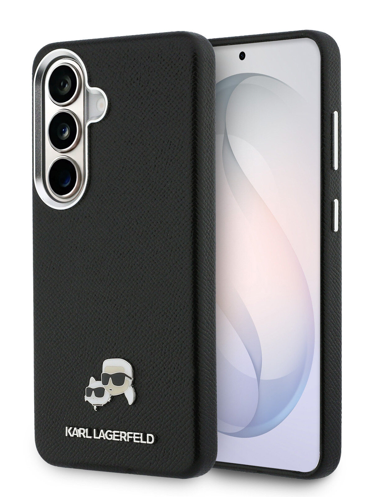 Чехол Karl Lagerfeld на Samsung S26, с функцией MagSafe, из экокожи PU Saffiano, черный