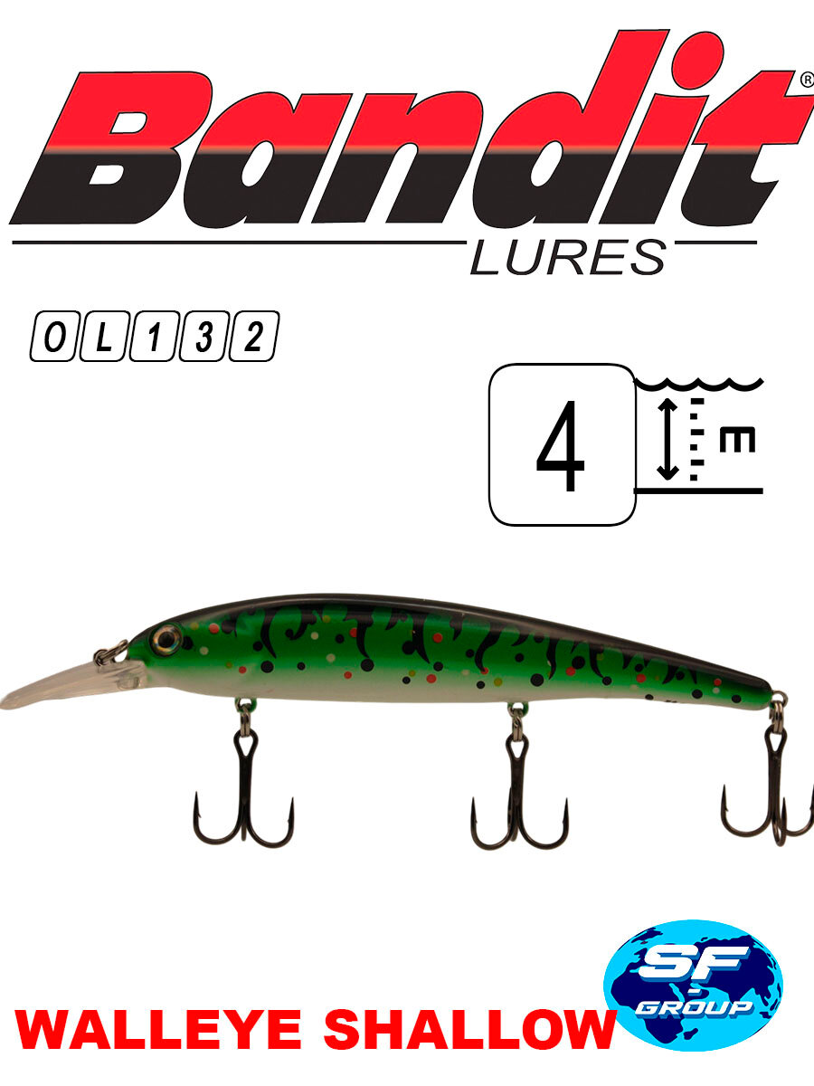 Воблер Bandit Walleye Shallow 12 см 17,5 гр заглубление 4м #OL132