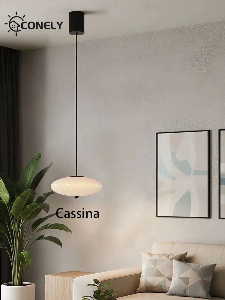 Cassina Люстра, LED, 10 Вт, Белый/Черный матовый, Стеклянный плафон, 5 кв. м, RGB — фото 1