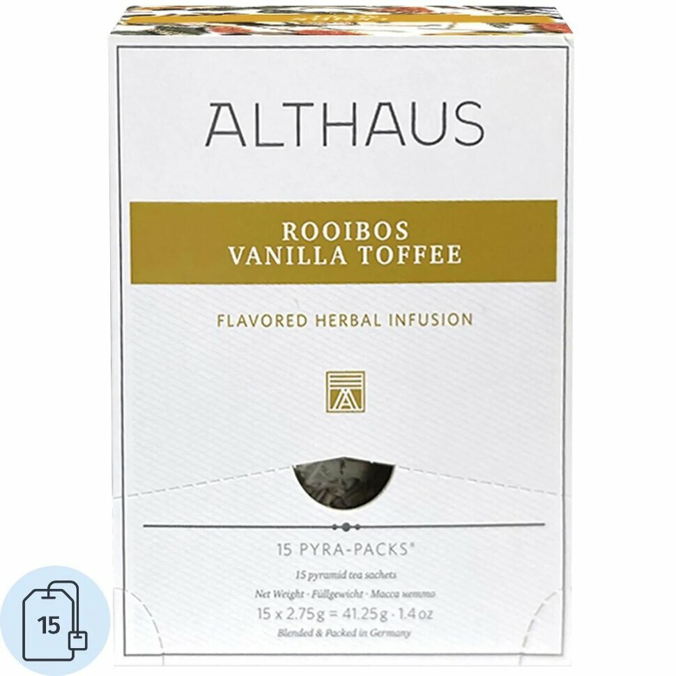 Чай Althaus Rooibos Vanilla Toffee Pira Pack, 15пак TALTHL-P00008, 1670171