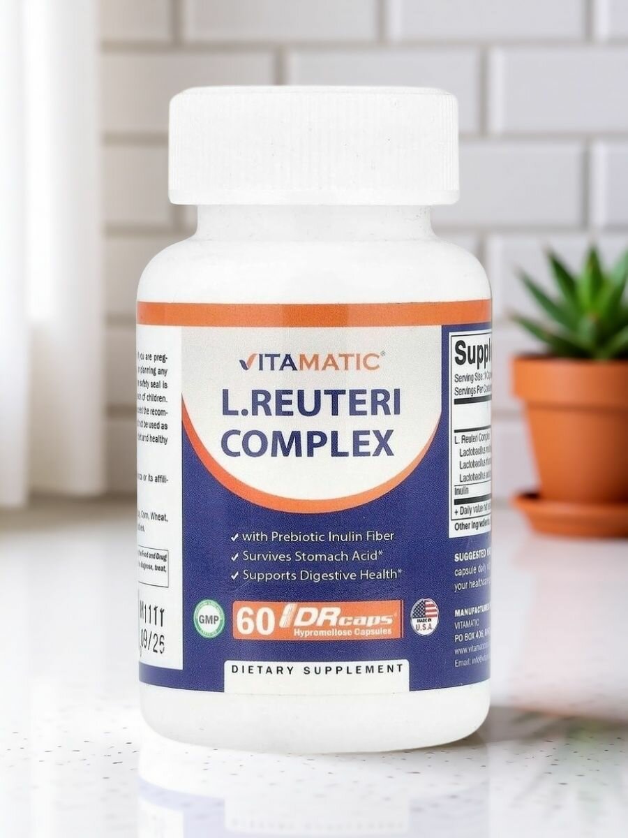 Комплекс L.Reuteri, 60 капсул с гипромеллозой DRcaps, Vitamatic