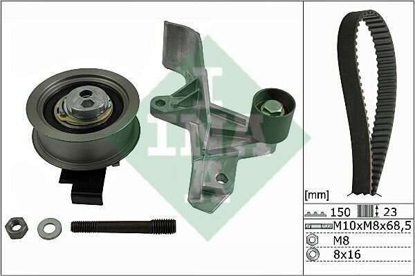 Ремкомплект ГРМ ремень+2 Ролика VAG 1.8 1.8T 2.0L 95- z 150 INA 530 0546 10