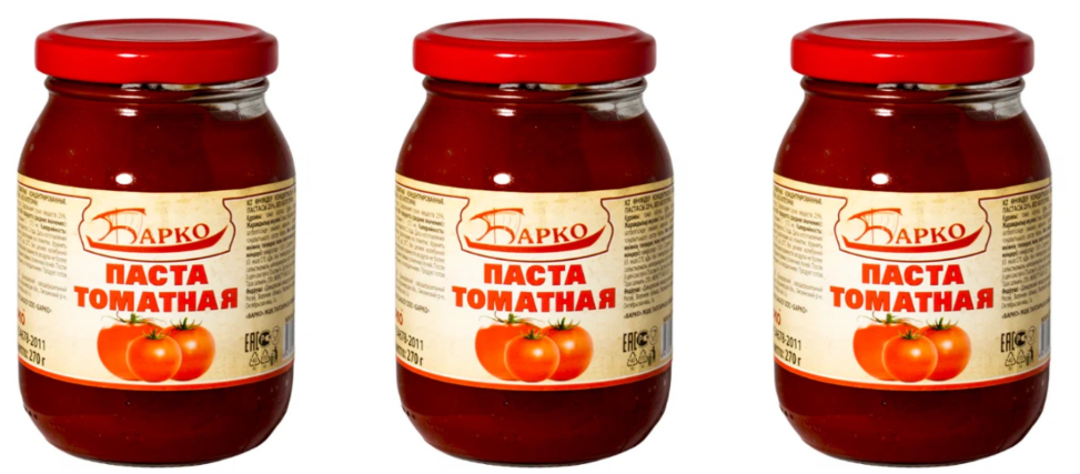 Томатная паста Барко, 270 гр, 3 шт