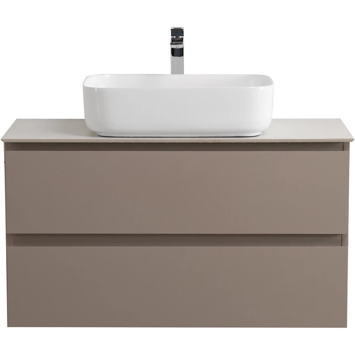Тумба с раковиной и столещницей BelBagno 80 KRAFT-800-2C-SO-СO+KEP-80-BO-W0 бежевая матовая