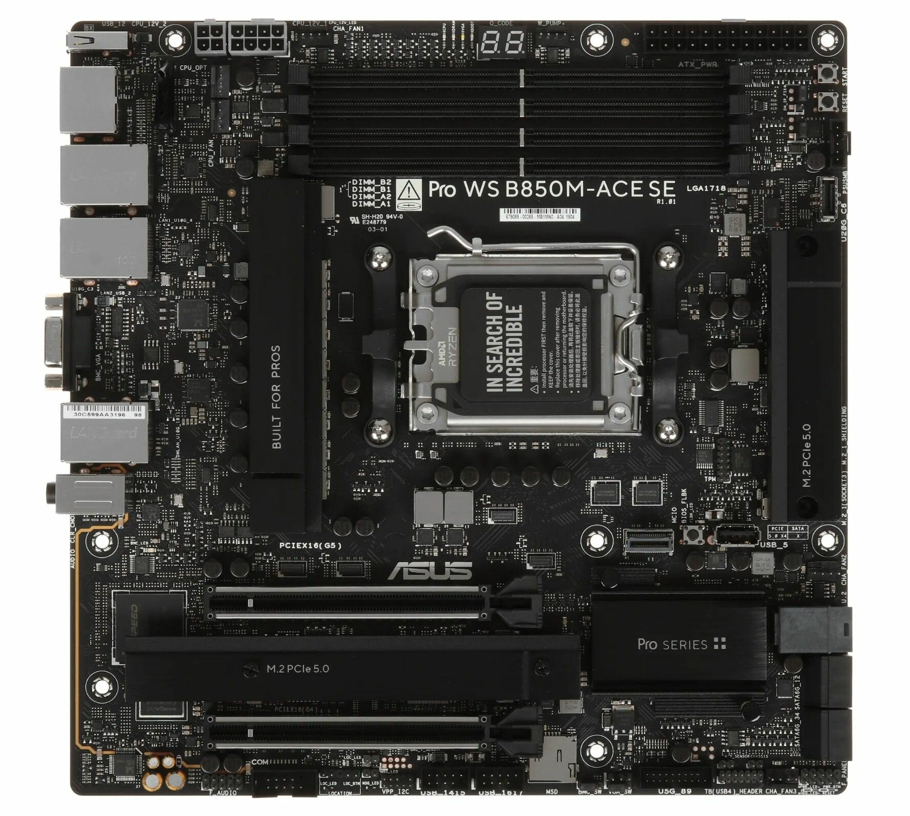 Материнская плата ASUS Pro WS B850M-ACE SE, AM5, AMD B850, RTL (90MB1MN0-M0EAY0)