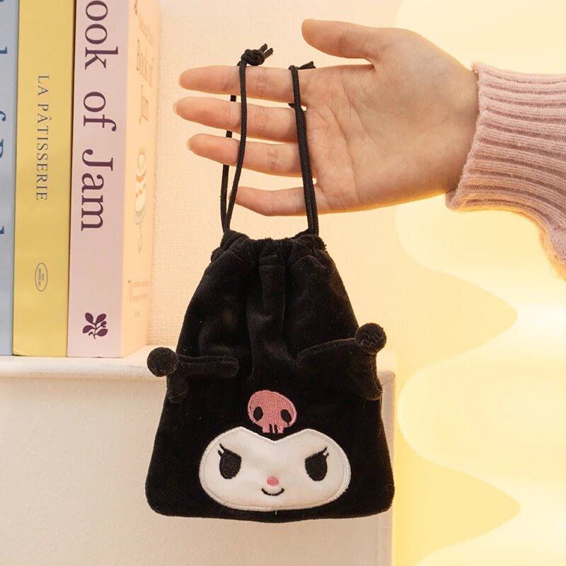 MINISO Sanrio Hello Kitty Kuromi Marumofubiyori Cogimyun Милая мультяшная плюшевая игрушка-кошелек на завязках, подарок,