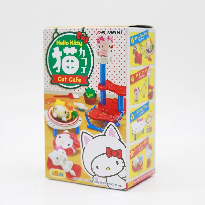 MINISO RE-MENT Hello Kitty KT Cat Cafe Blind Box Toy Mini Action Figure Model Toys Collectible Ornament,