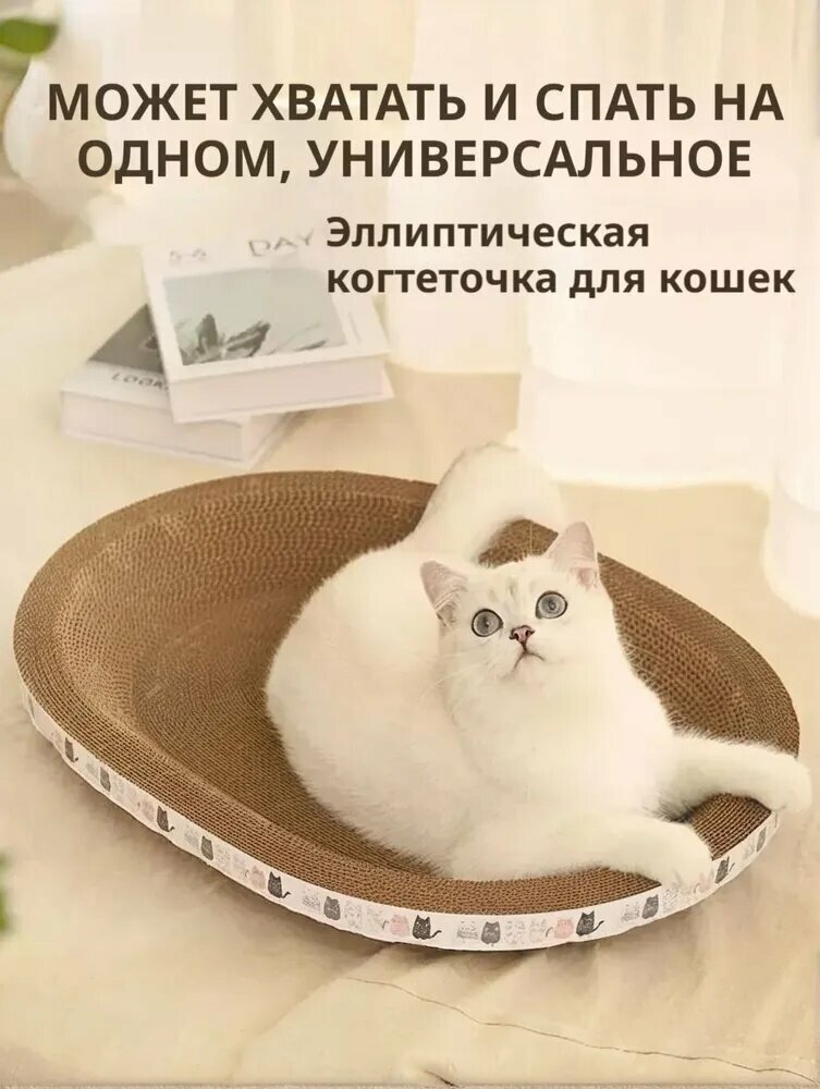 Когтеточка для кошек/износостойкая и нелиняющая/овальное кошачье гнездо