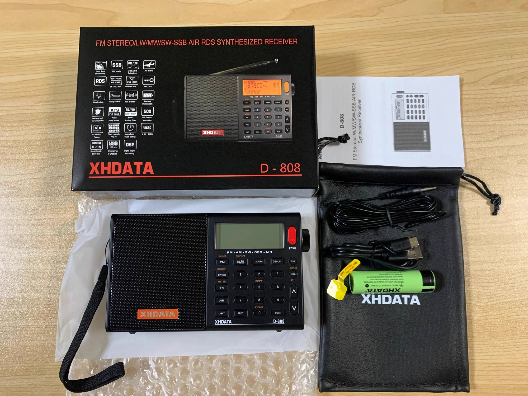 Портативное радио XHDATA D-808, черное