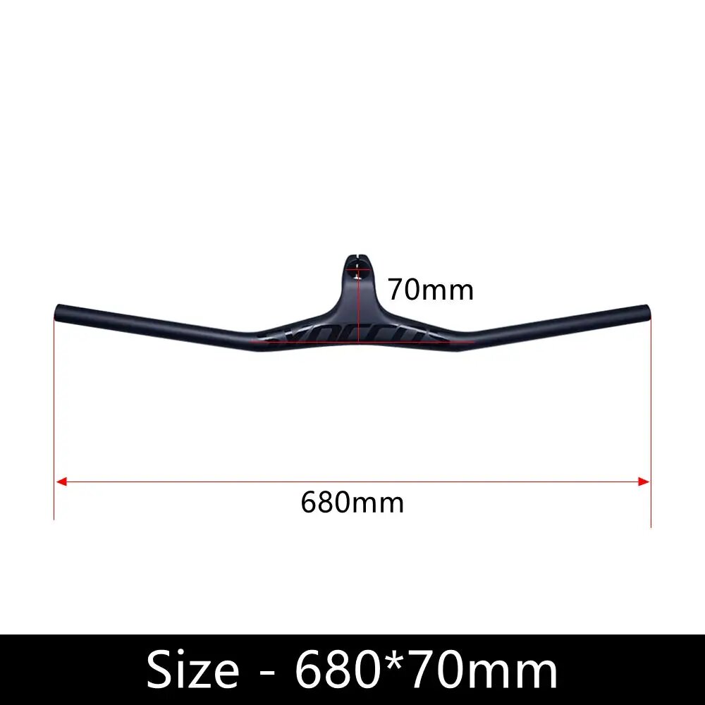 Руль для горного велосипеда TOSEEK карбоновый 680x70mm, черный