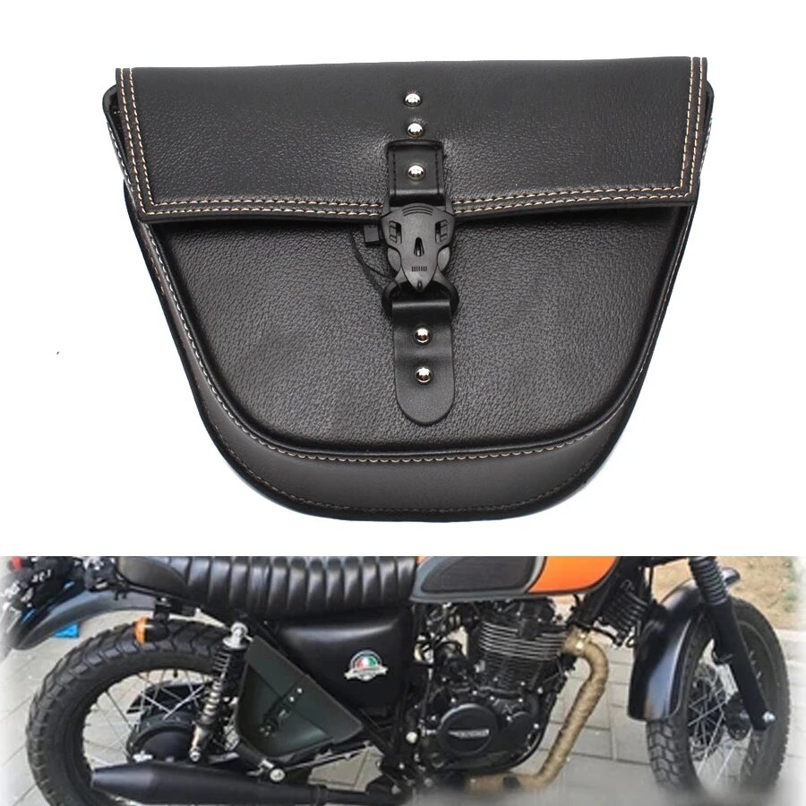 Универсальная Мотоциклетная Седельная Сумка Для Harley Kawasaki Honda Suzuki Cafe Racer ATV, Левая Сторона
