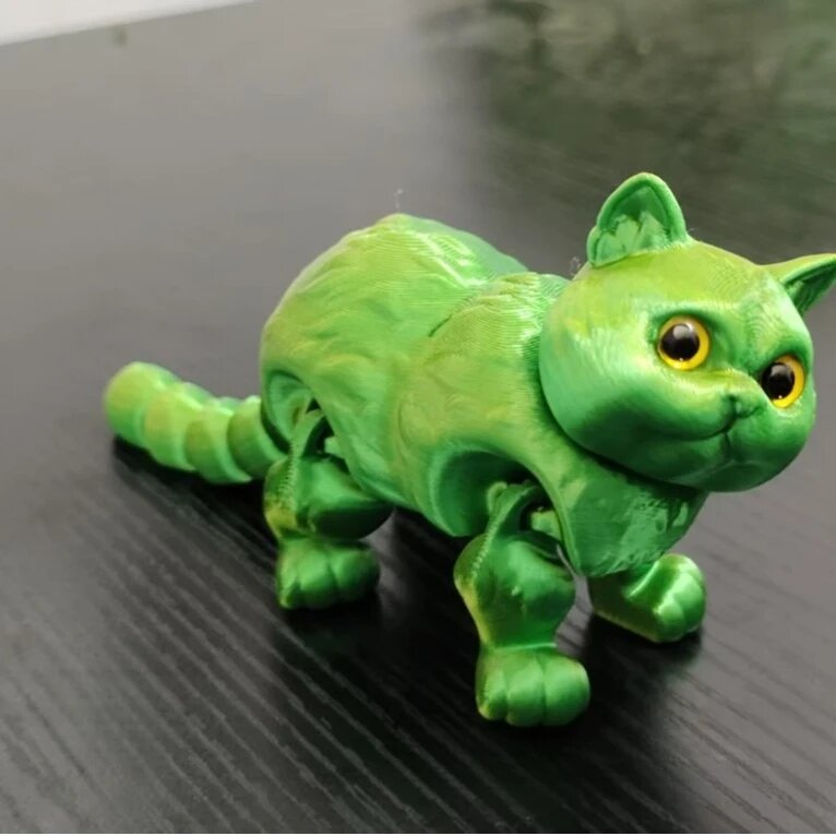 3D фигурки кошек Kawaii Yellow Green