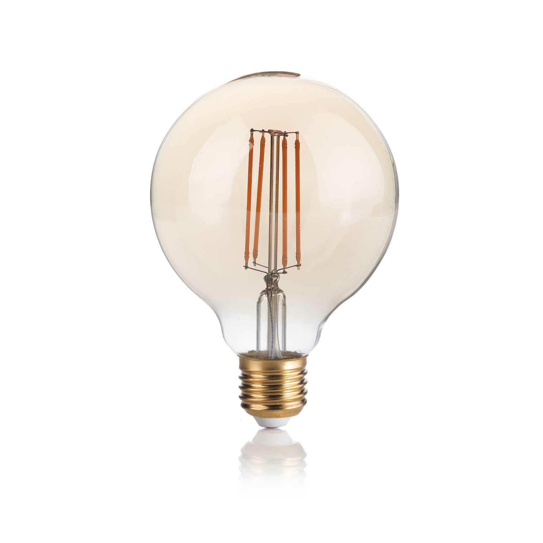 Лампа филаментная ideal lux G95 Шар 4Вт 500Лм 2200K CRI80 Е27 230В Янтарь Не диммируемая 151717.