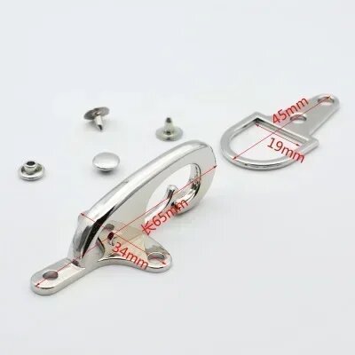 Металлические пряжки-крючки Meetee 4-5 см Серебряный, 2Pcs, Silver-B-65mm
