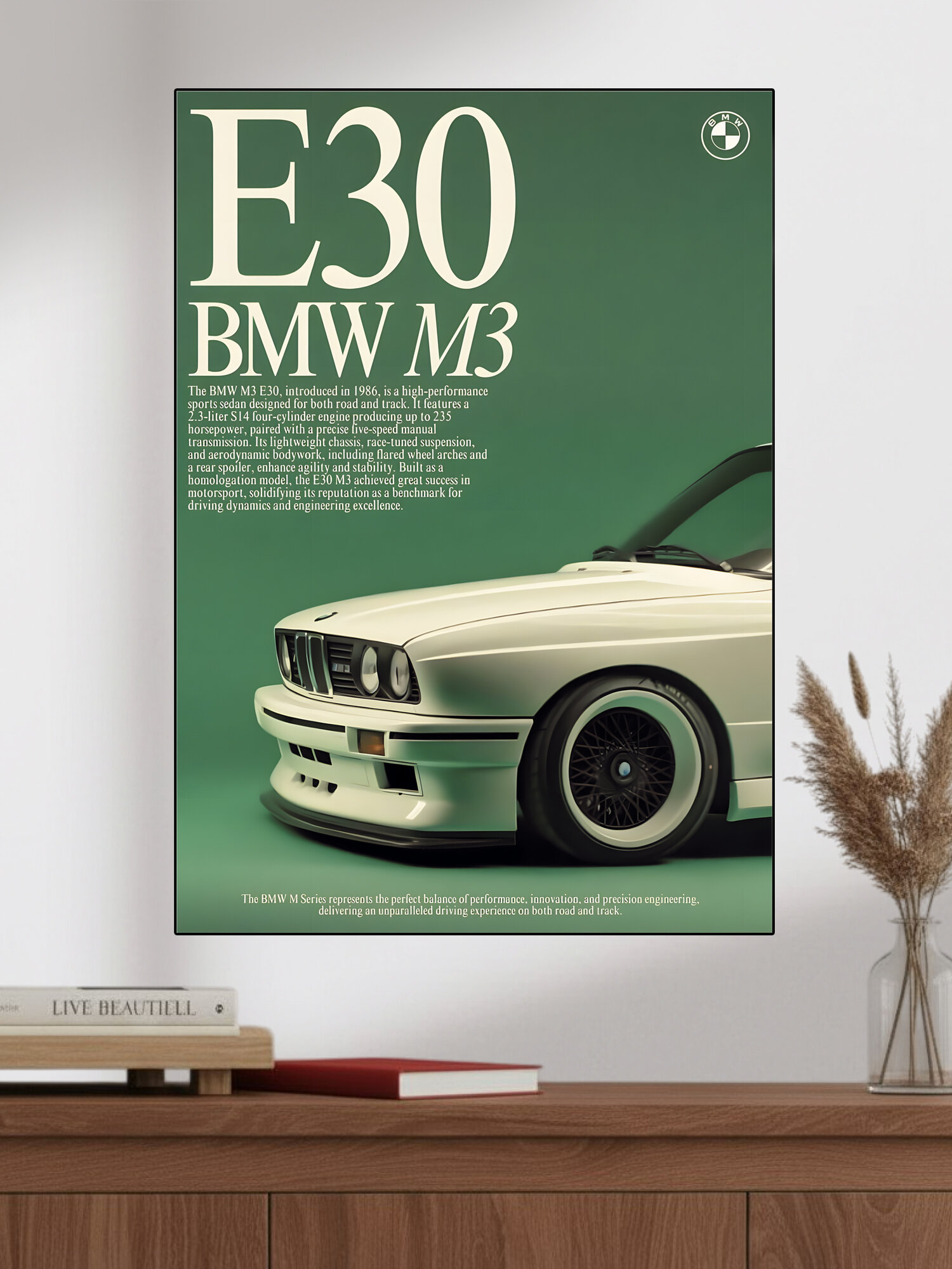 Постер BMW M3 E30, А3 — фото 1