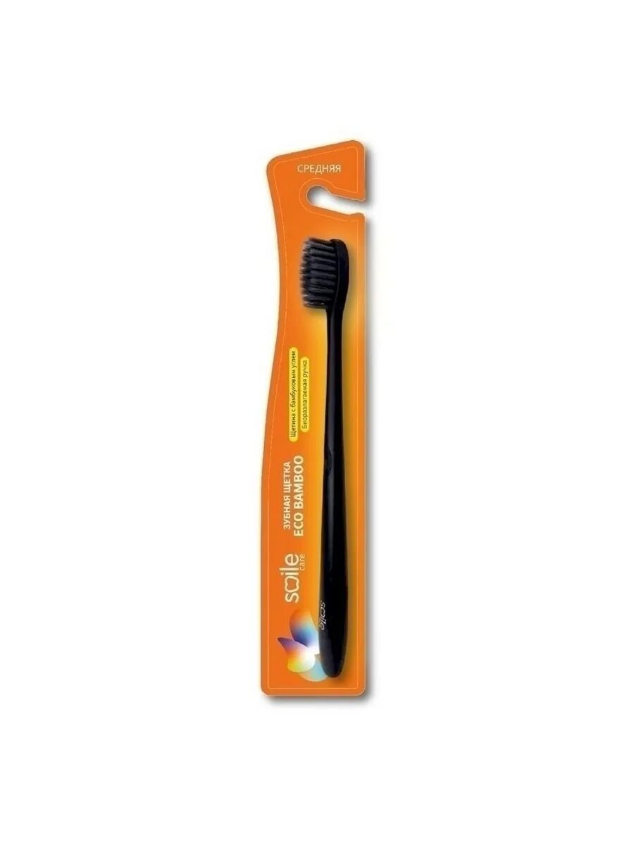 Зубная щетка Smile Care Eco Bamboo с бамбуковым углем средне