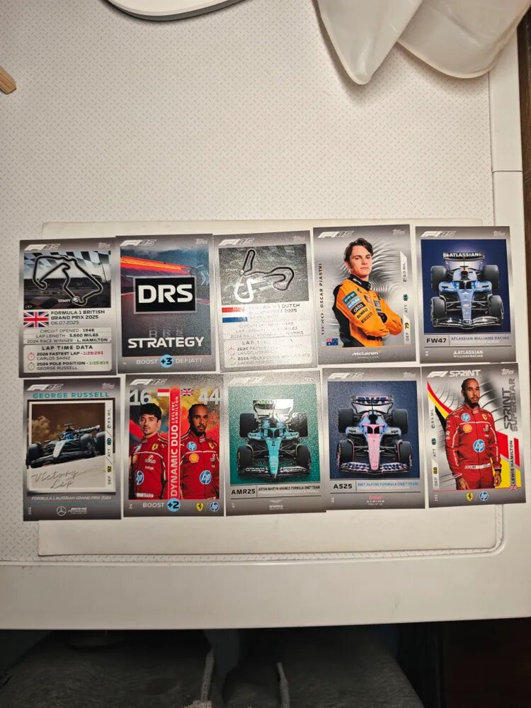 Набор стандартных коллекционных карточек Topps 2025 Tubro Attax F1