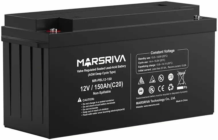 Аккумуляторная батарея MARSRIVA MR-PBL12-150, 12B/150Ач, черный