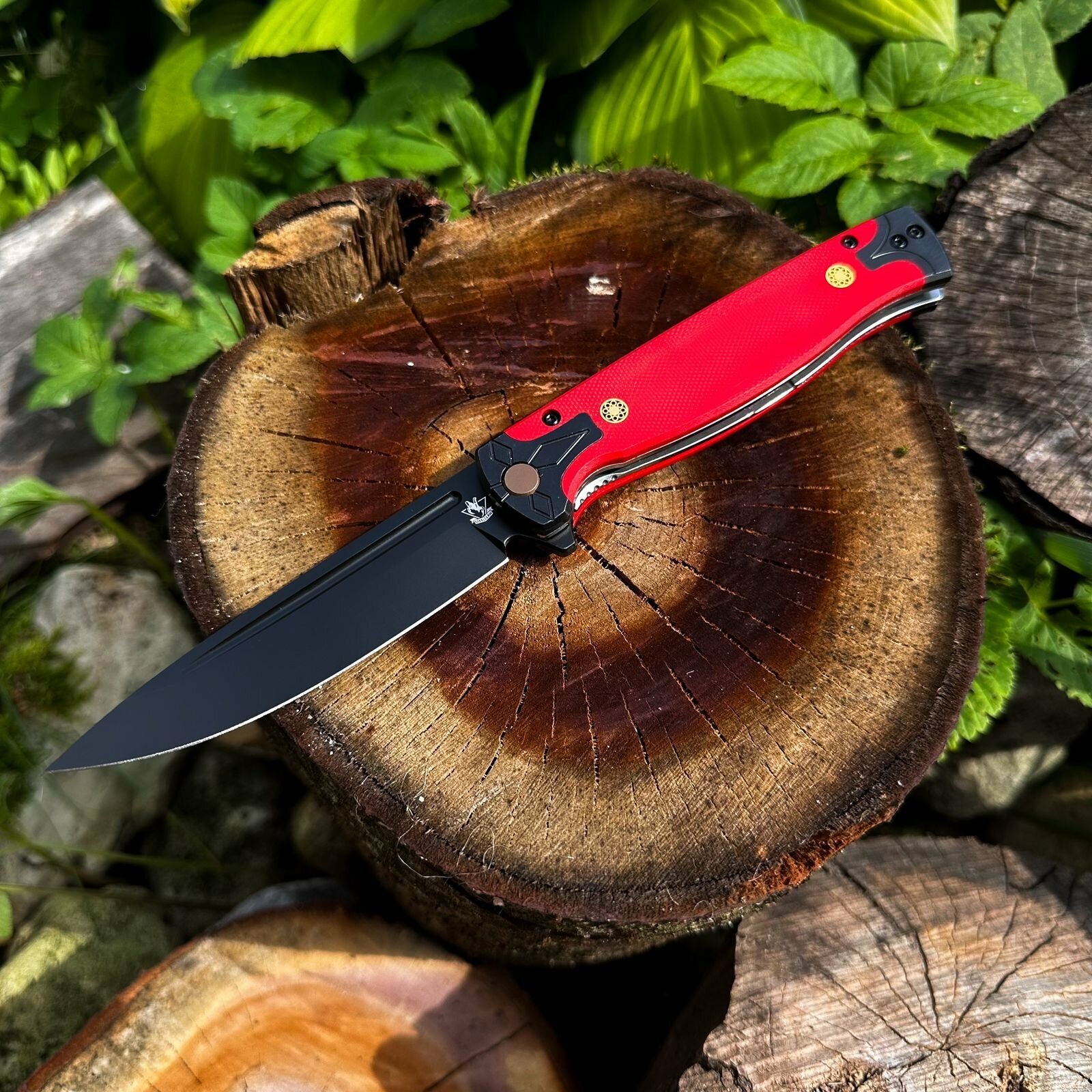 Складной нож Steelclaw Хорс 02 клинок черный VG10, рукоять красный G10