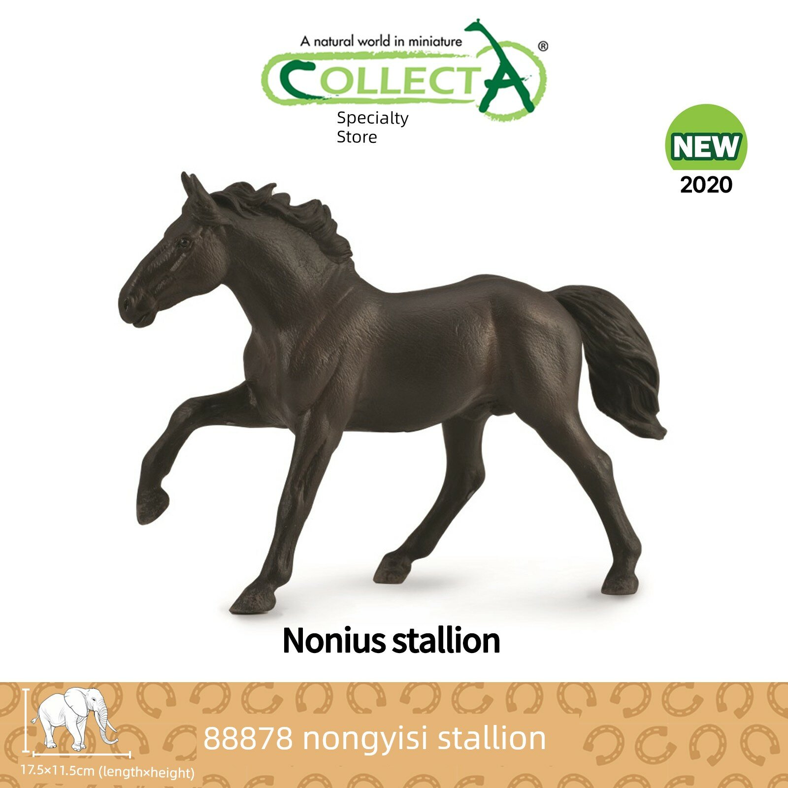 CollectA Копия жеребца Нюерус, обучающая игрушка для детей, декор для стола, масштаб 1:12