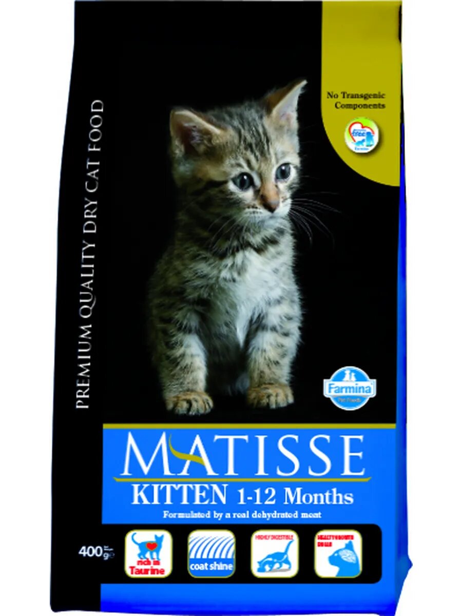 Сухой корм для котят Farmina Matisse, курица с индейкой и рисом 400 г