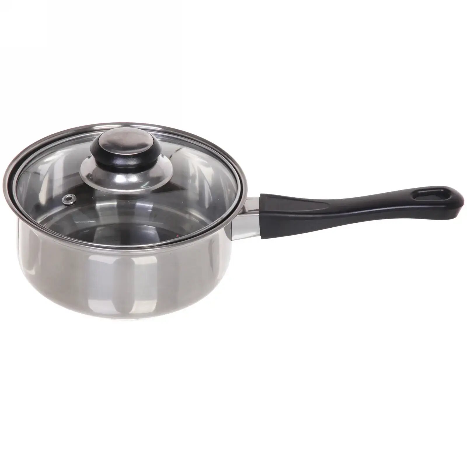 Ковш из нержавеющей стали "Cook" 1л, со стеклянной крышкой, 16*7см