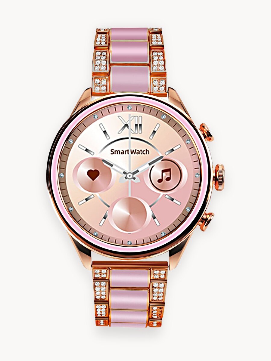 Умные часы женские Smart Watch GEN 11, Смарт-часы для женщин 2023, 2 ремешка, iOS, Android, Bluetooth, Золото/Розовый