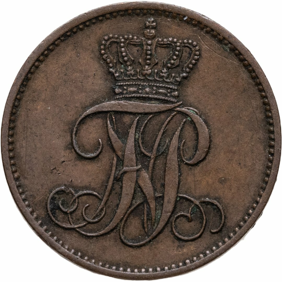 Германия Ольденбург 1 шварен 1854, Медь, в сохранности XF